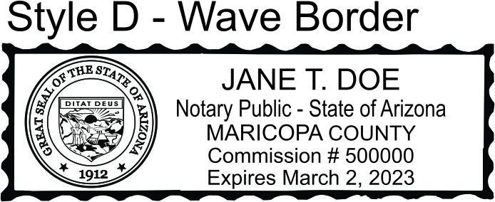 Arizona Notary Stamp. This is a self-inking Printer. A good quality stamp.